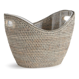 Burma Rattan Beverage Tub Large - Transitional - Ice Tools And Buckets ...
