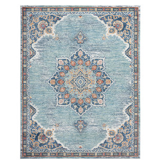 Gunnora Traditional Medallion Area Rug, 8'10"x12'2" - Mediterranean ...