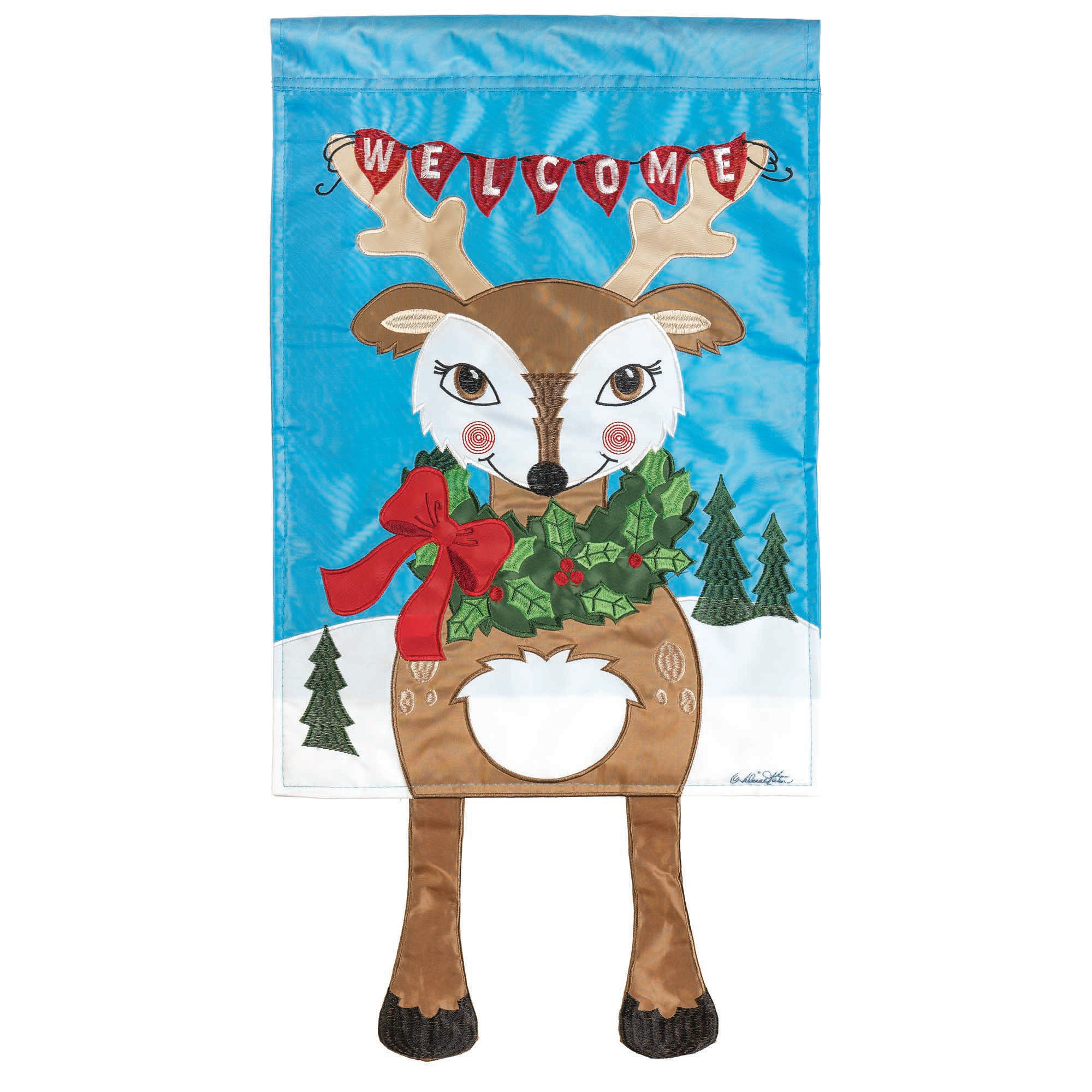 Crazy Leg Welcome Reindeer, 24" - Traditional - Flags And Flagpoles - by New and Exciting ...