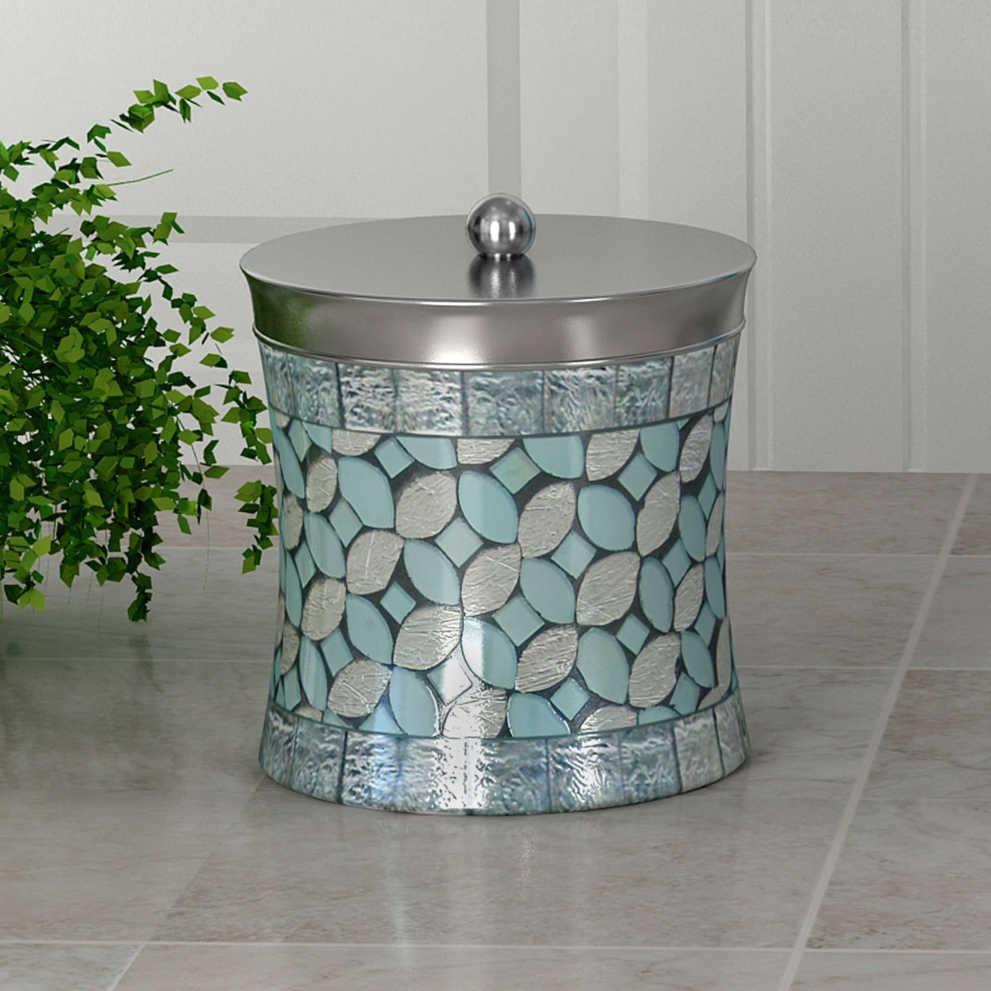 nu steel Sea Foam Cotton Swab Container - Beach Style - Bathroom ...