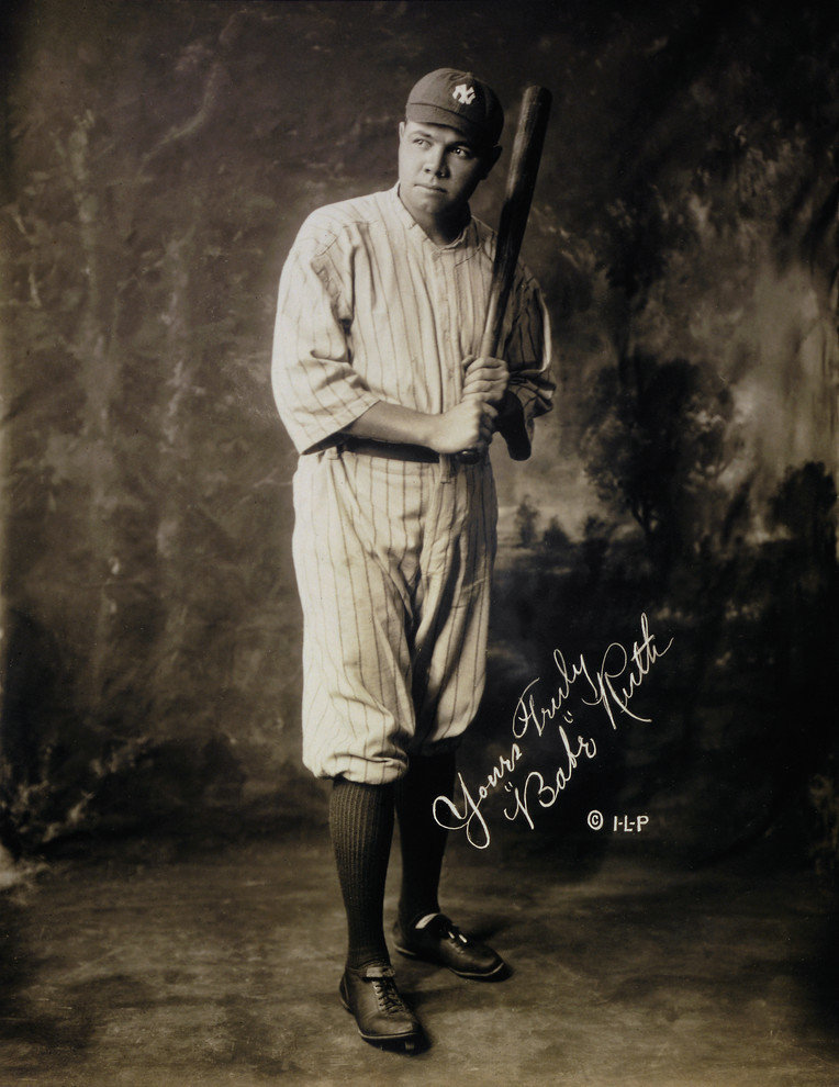 Babe Ruth Portrait, 1920 Print, 11" x 14" - Contemporary - Prints And ...