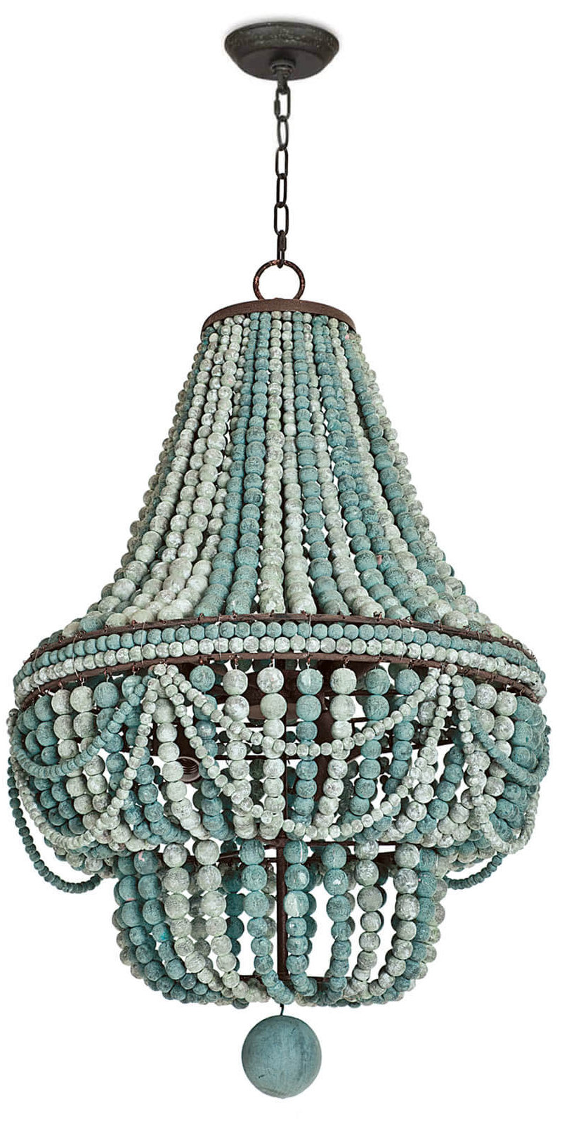 Malibu Chandelier, Weathered Blue - Beach Style - Chandeliers - by ...