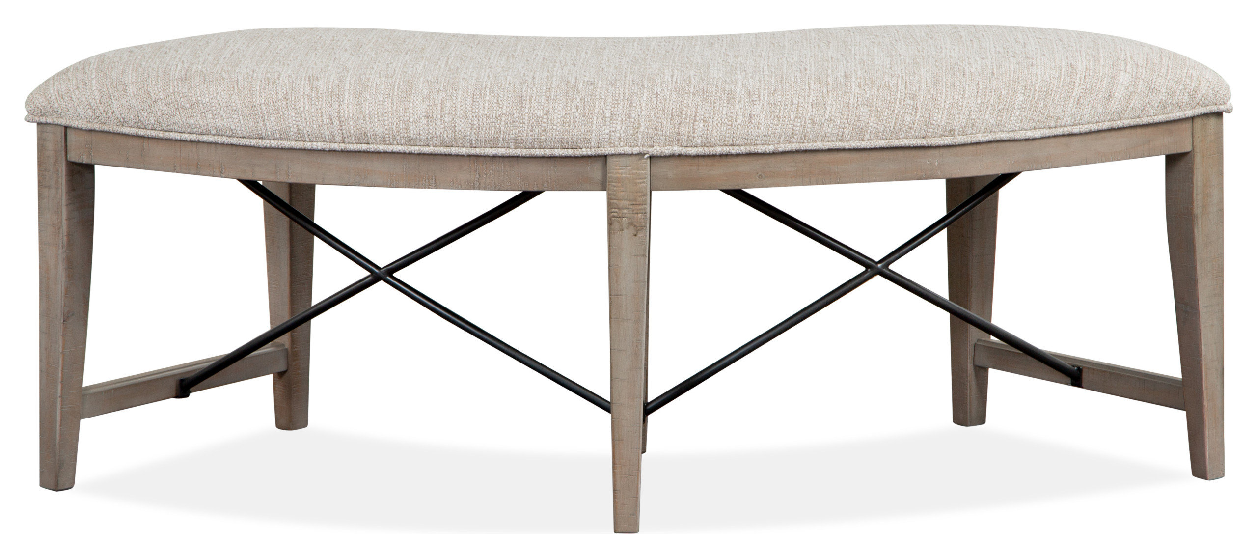 Curved Bench With Upholstered Seat - Farmhouse - Dining Benches - by ...