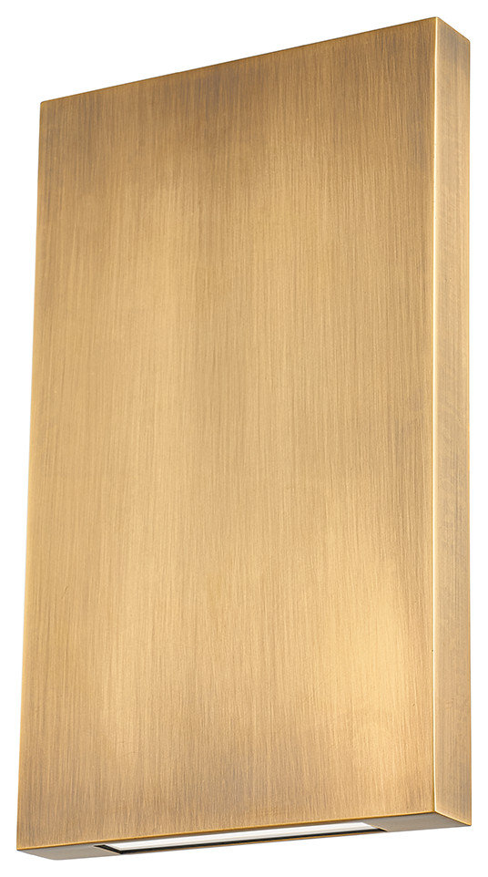 1-Light Exterior Wall Sconce, Patina Brass - Modern - Outdoor Wall ...