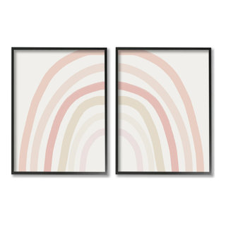Children's Soft Pastel Rainbow Shape Pink Beige Arches - Contemporary ...
