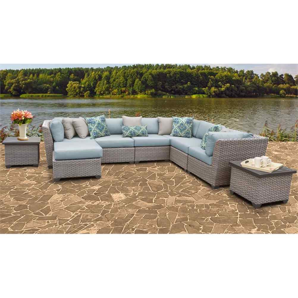 Florence 9 Piece Outdoor Wicker Patio Furniture Set 09c in Spa ...