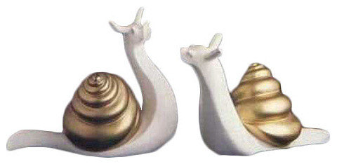 Escargot, Set Of 2 Garden Animal Statue - Contemporary - Garden Statues ...