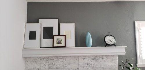Layered Picture Frames Fireplace Mantel