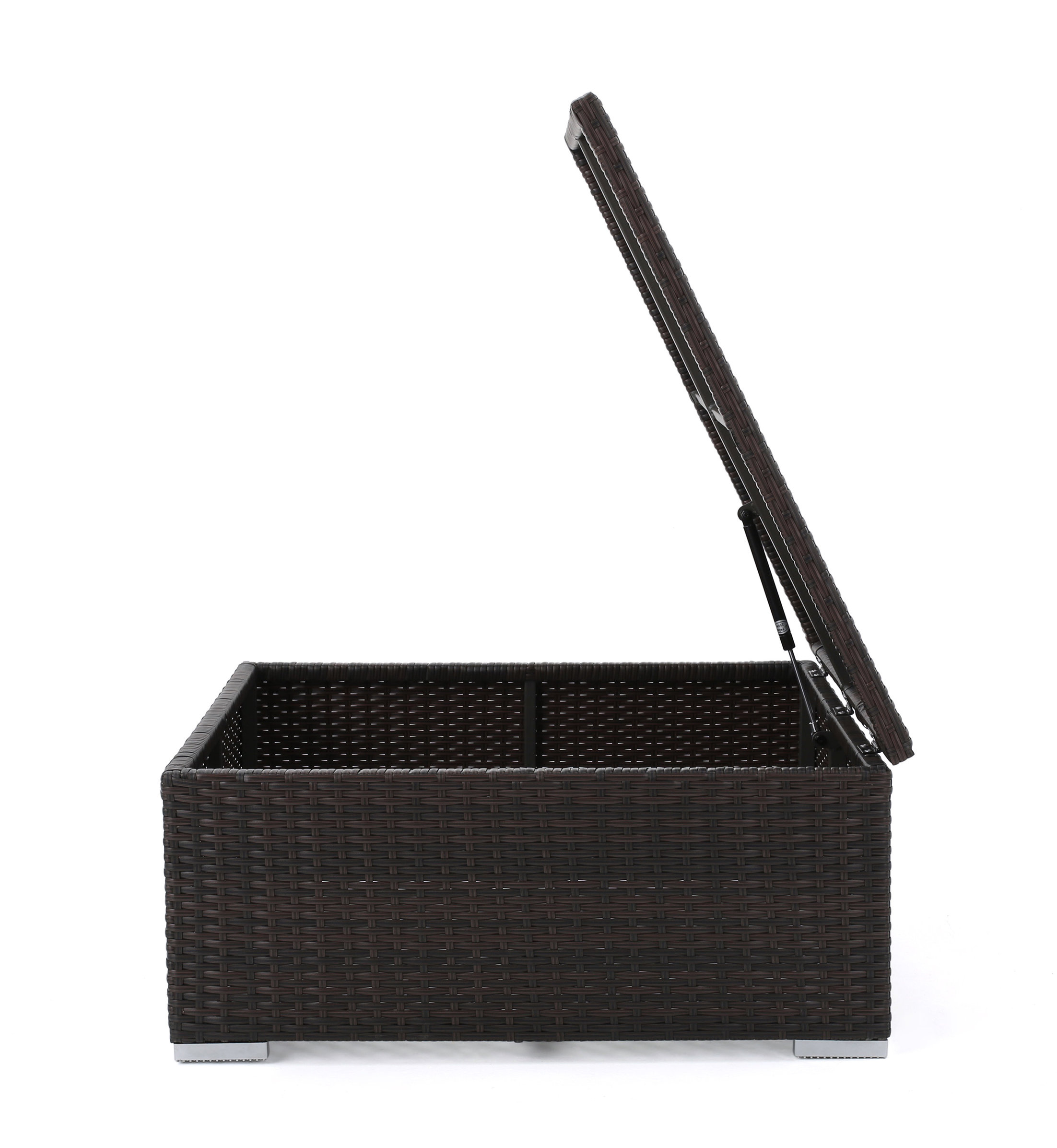 Outdoor Wicker Storage Coffee Table - Tropical - Outdoor Coffee Tables ...