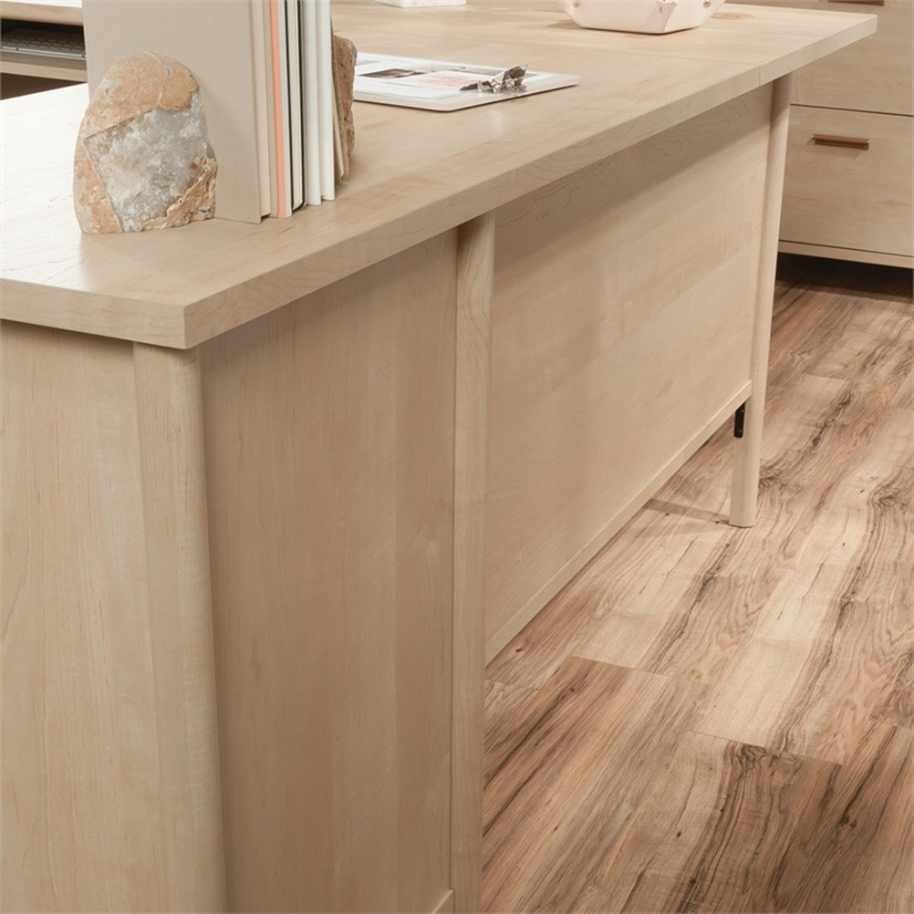 Sauder Whitaker Point Engineered Wood L-Desk in Natural Maple Finish ...