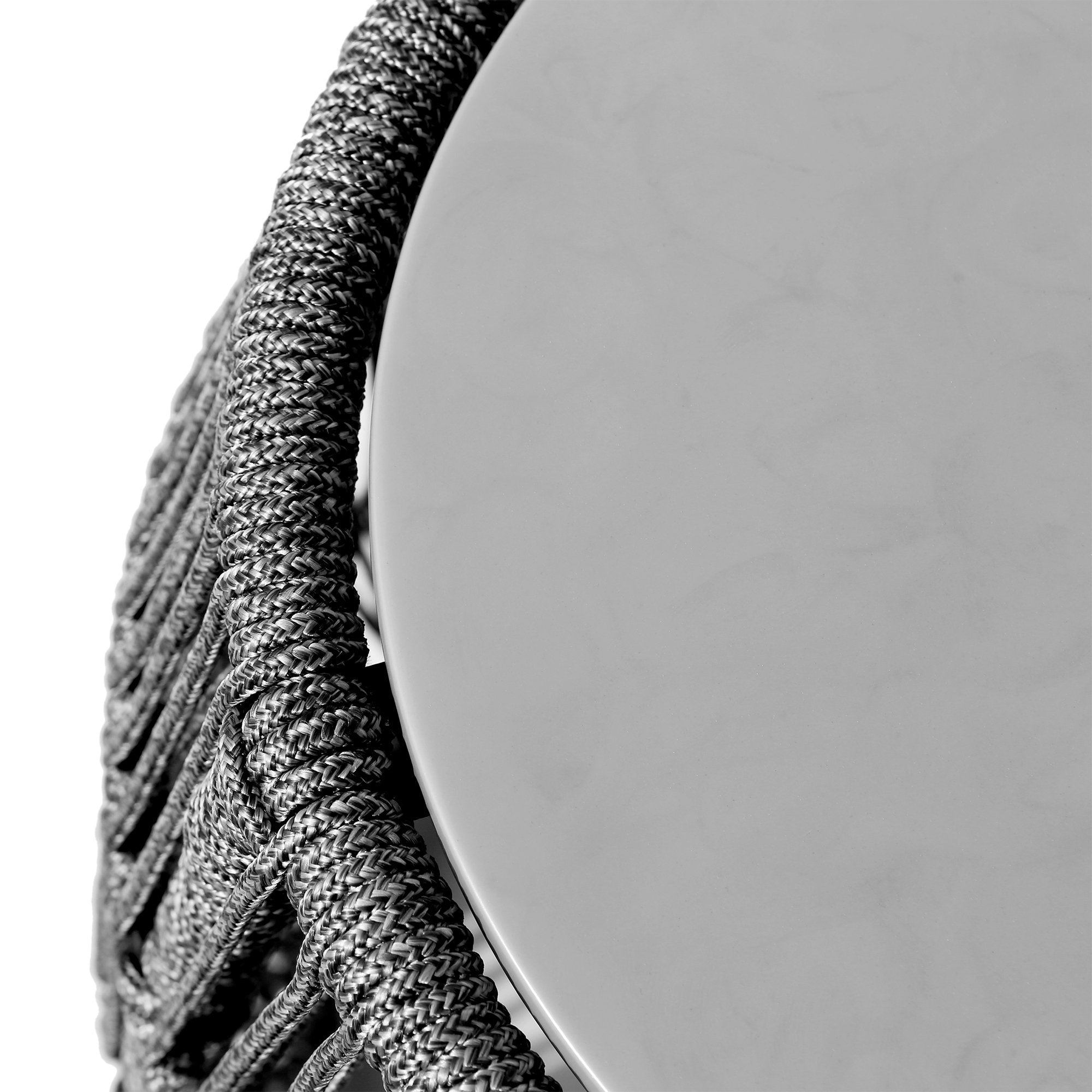 Emory Indoor Outdoor Garden Stool End Table in Grey Rope and Grey Stone ...