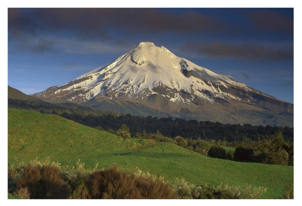 "Mount Taranaki, western flanks, New Zealand" Paper Art, 20"x14", 32 ...