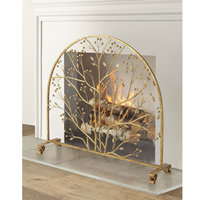 Fireplace Screen in Gold with Arched Top - Contemporary - Fireplace ...