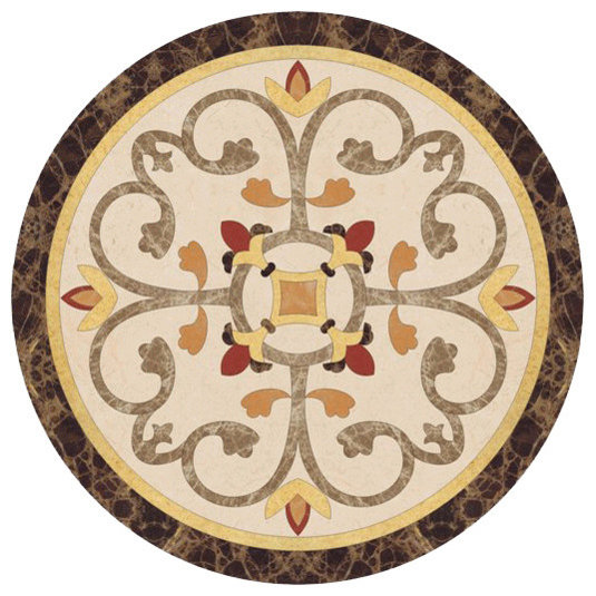 Fancy Florence Tranquil Medallion, Round, 48" Round - Traditional ...