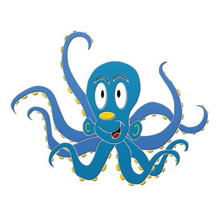 Fun Octopus Ceramic Swimming Pool Mosaic, 60"x47" - Beach Style ...