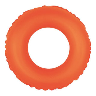 30" Classic Round Neon Orange Inflatable Swimming Pool Inner Tube Ring ...