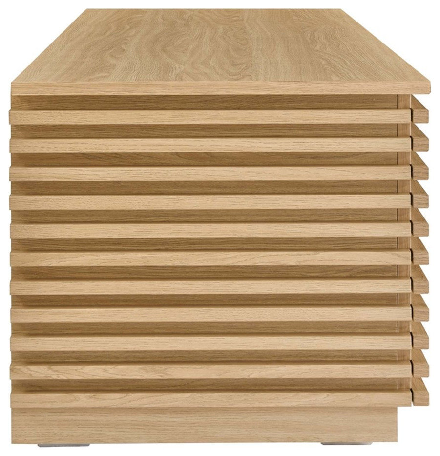 Modway Render Particleboard and Laminate Storage Bench in Oak ...