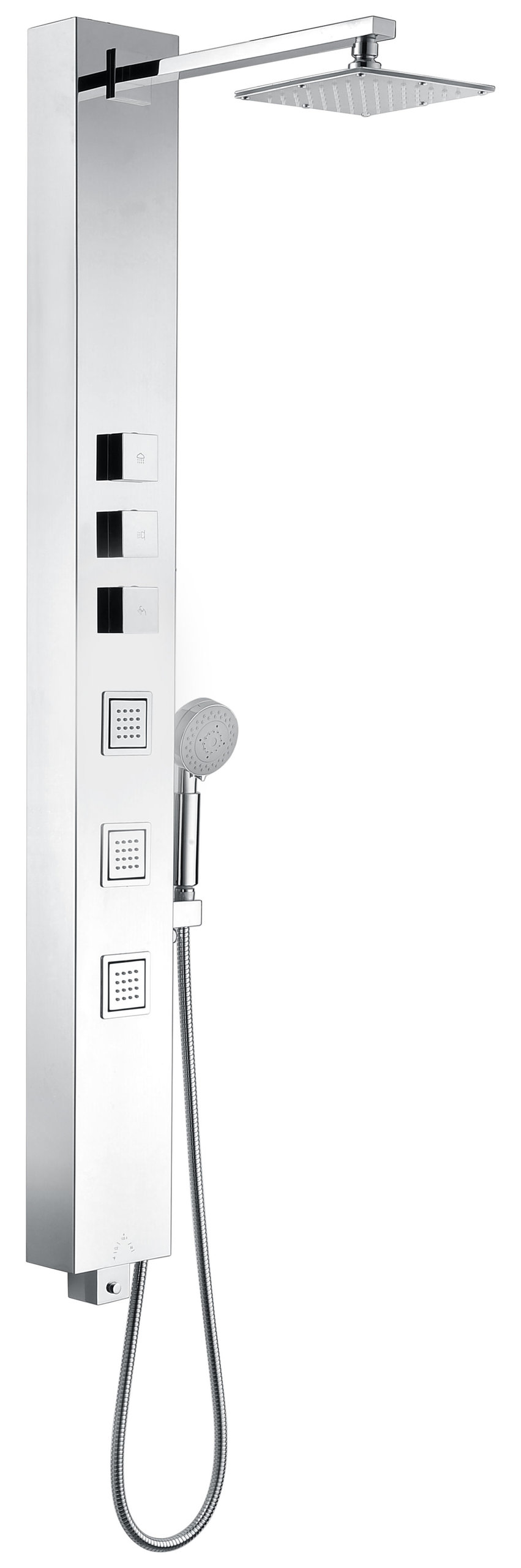 ANZZI Lann 53 In. 3-jetted Full Body Shower Panel With Heavy Rain ...