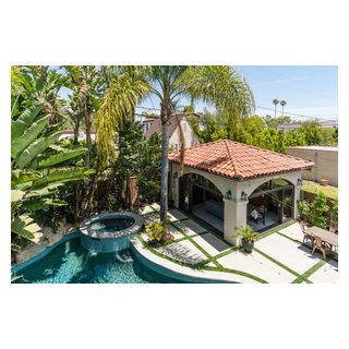 West Hollywood Spanish-Style Pool House Transformation - Traditional ...