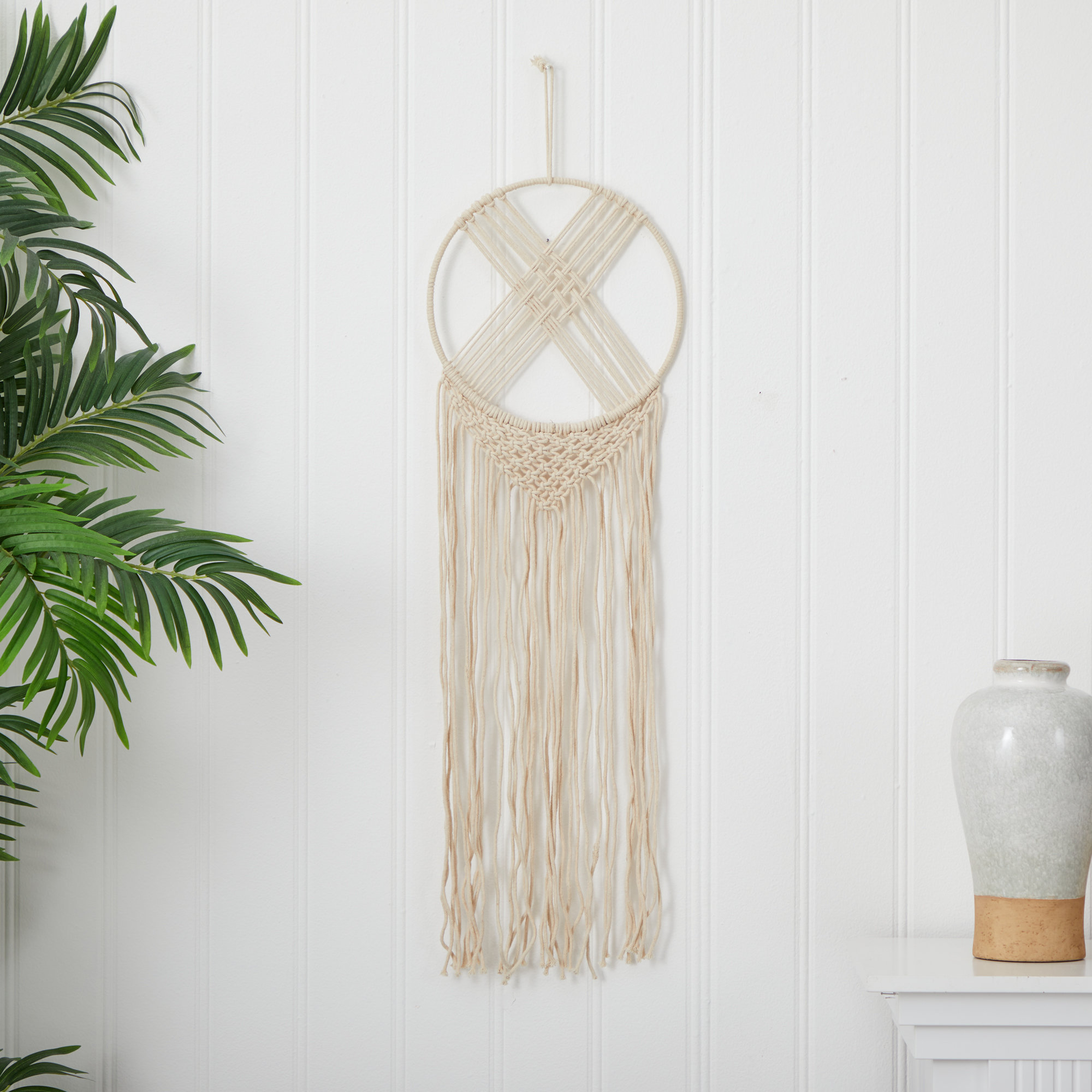 30" Boho Chic Woven Dreamcatcher Macrame Wall Art Decor - Modern - Tapestries - by Nearly ...