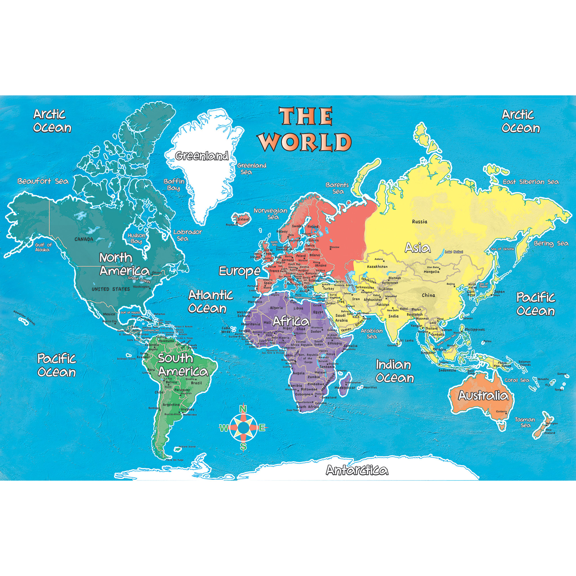 REPLOGLE 72162 PEEL & STICK YOUNG EXPLORER WORLD MAP 42x30 ...
