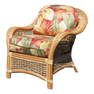 Spice Island Arm Chair in Natural, Jamaica Mist Fabric - Tropical ...