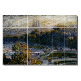 Claude Monet Country Painting Ceramic Tile Mural #110, 72" Wide x 48 ...