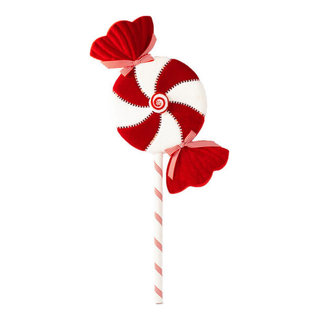 December Diamonds Candy Cane Lace 37" Peppermint Candy Pick ...
