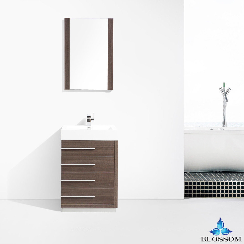 Barcelona 24" Vanity Set With Mirror, 137"x30"x23.63" - Contemporary ...