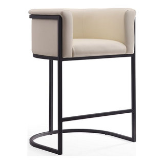 Cosmopolitan Counter Stool, Cream and Black - Transitional - Bar Stools ...