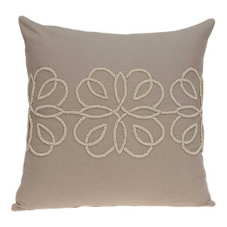 20" X 7" X 20" Stunning Transitional Tan Cotton Pillow Cover With Poly ...