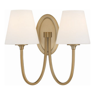 Juno 2-Light Wall Mount, Vibrant Gold - Transitional - Wall Sconces ...