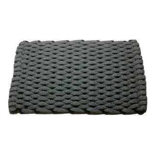 Rockport Rope Door Mat, 20"x30", Gray With Black Insert - Contemporary ...