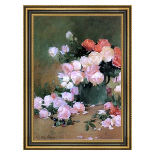 Emil Carlsen Roses Framed Premium Canvas Print, 16"x24" - Traditional ...