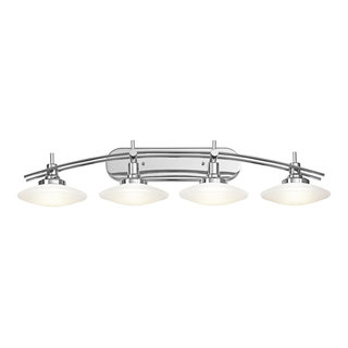 Structures 4-Light Bath Vanity, Chrome, Satin Etched Glass ...