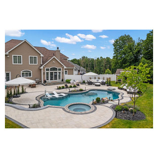 Rocky Hill, CT Freeform Pool with Landscaper Bahler Brothers - Modern ...