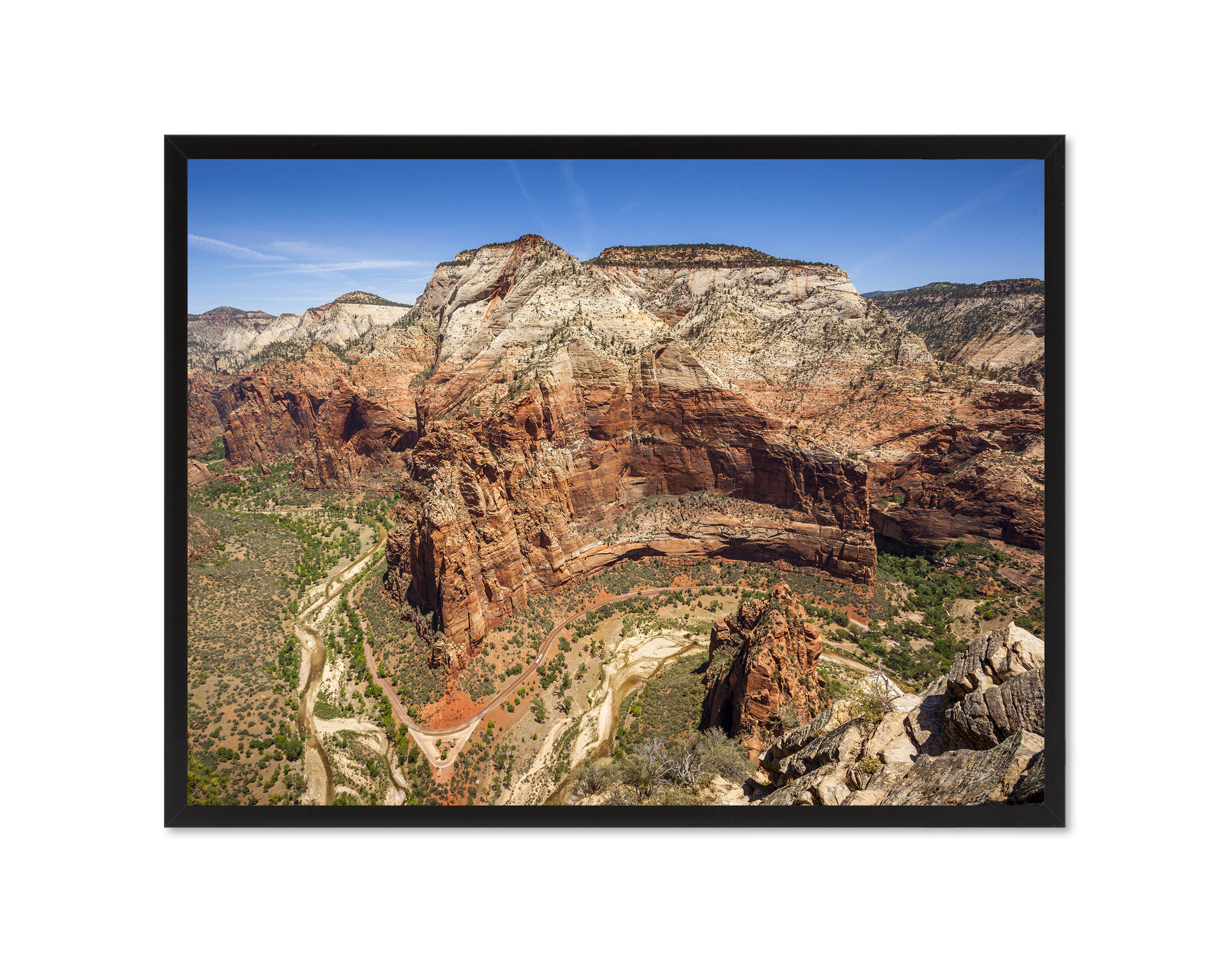 Zion National Park Landscape Photo Print on Canvas with Picture Frame ...