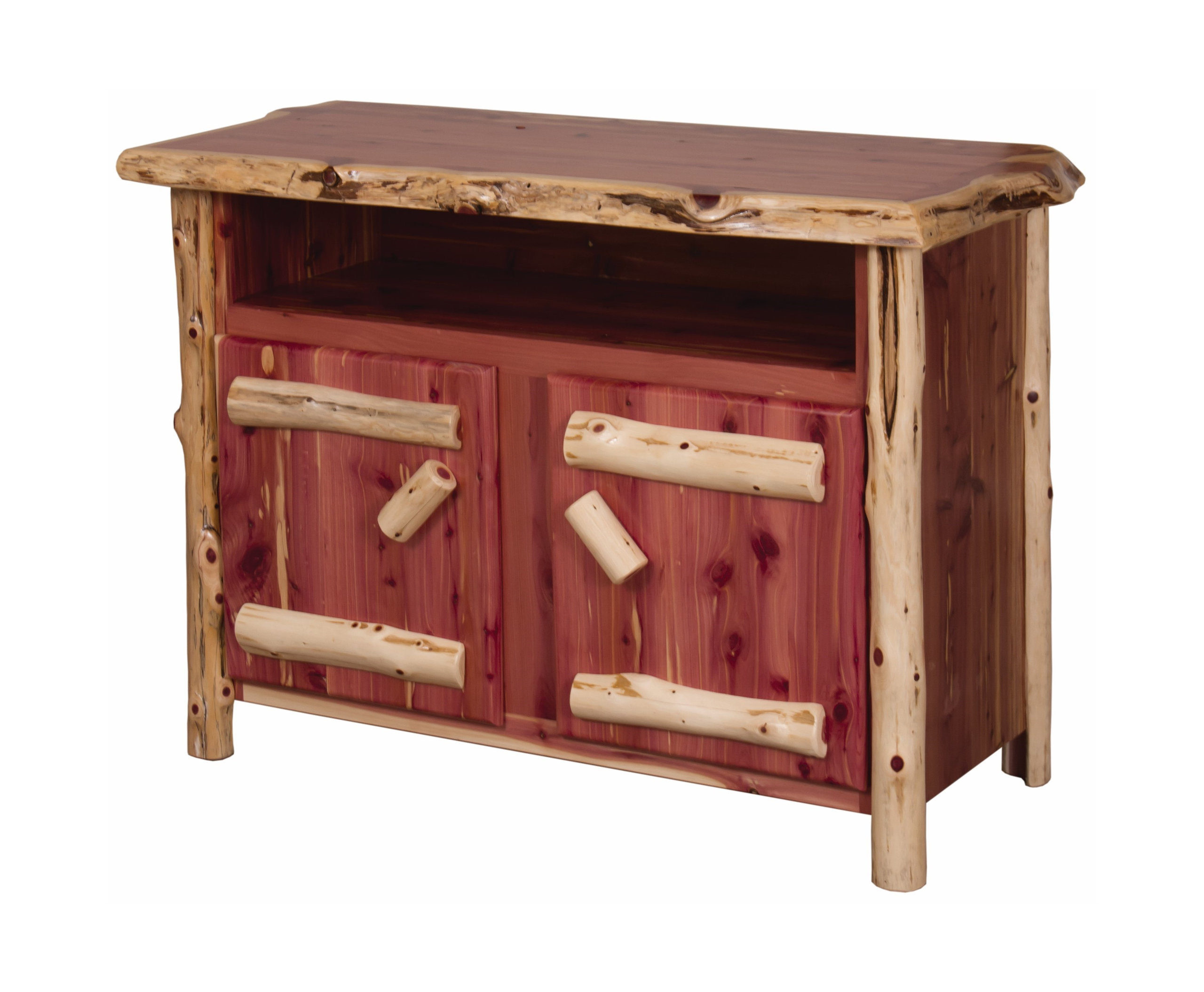Red Cedar Log Entertainment Stand - Rustic - Entertainment Centers And ...