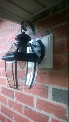 How to move position of exterior lights mounted in brick veneer ...
