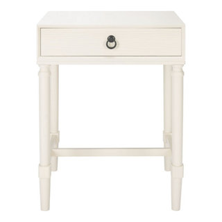 Hazel One Drawer Accent Table White - Traditional - Side Tables And End ...