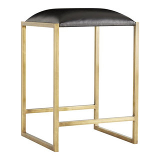 Dash Counter Stool, Black, Leather, 24"H (4839 3JRWP) - Contemporary ...