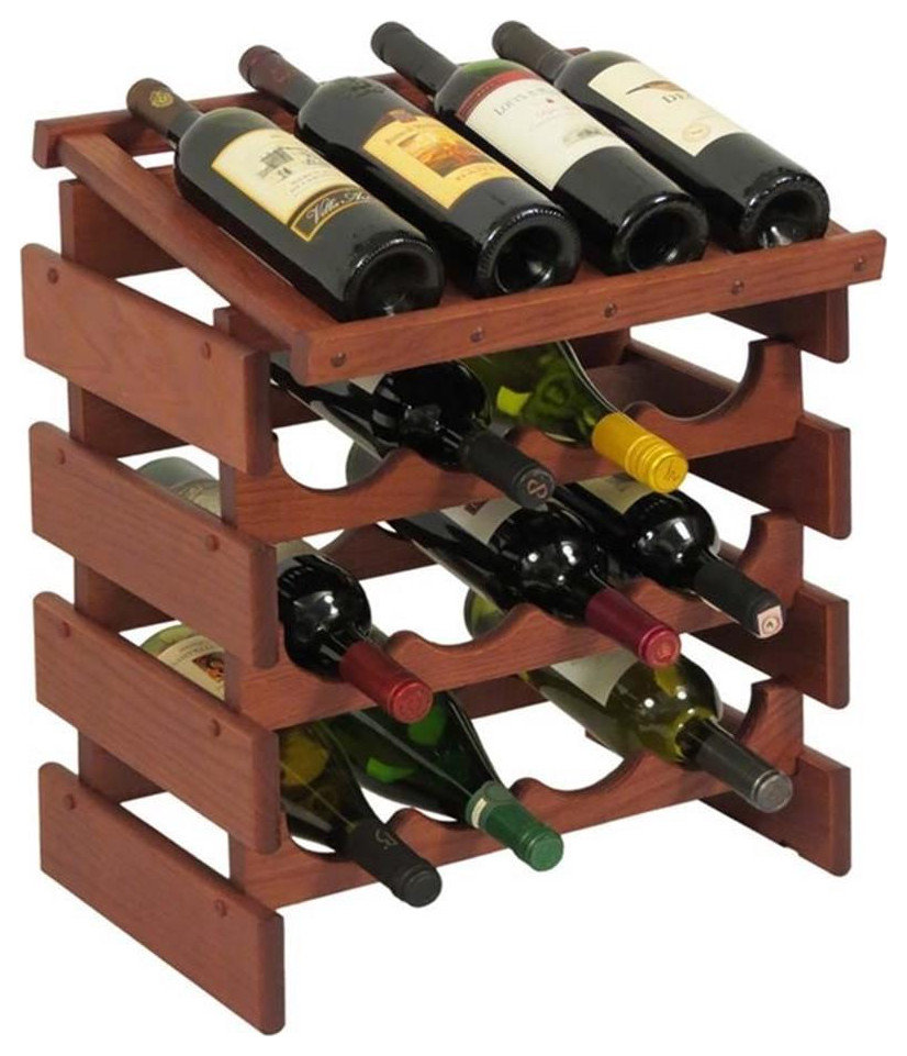 Wooden Mallet Dakota 7 Tier 28 Bottle Display Wine Rack in Mahogany, 4 ...