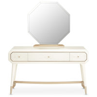 La Rachelle Vanity Set with Mirror & Chair - Medium Champagne ...