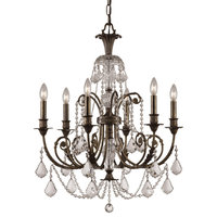 Regis 6 Light Clear Spectra Crystal Bronze Chandelier, 26'' W x 30.25 ...