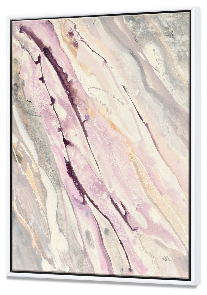 Designart Shaby Pink Marble Sleek Chic Modern Framed Wall Art, 36x46 ...