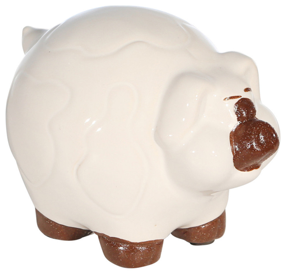 Ceramic 4" Barn Pig, Ivory - Farmhouse - Decorative Objects And ...