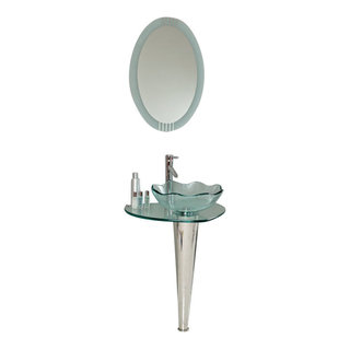 Fresca Netto Glass Vanity w/ Wavy Edge Sink, 24x20x34.38 - Contemporary ...