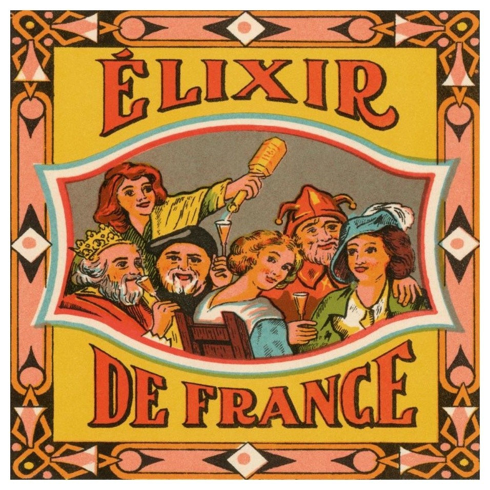 "Elixir de France" Digital Paper Print by Vintage Booze Labels, 18"x18 ...