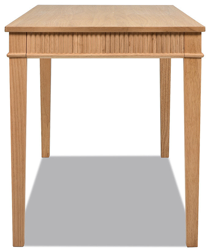Dumont 1-Drawer Fluted Home Office Writing Desk, Natural Blonde ...