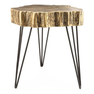 Torre & Tagus Tripod Faux Wood Top 21"H Side Table - Industrial - Side ...